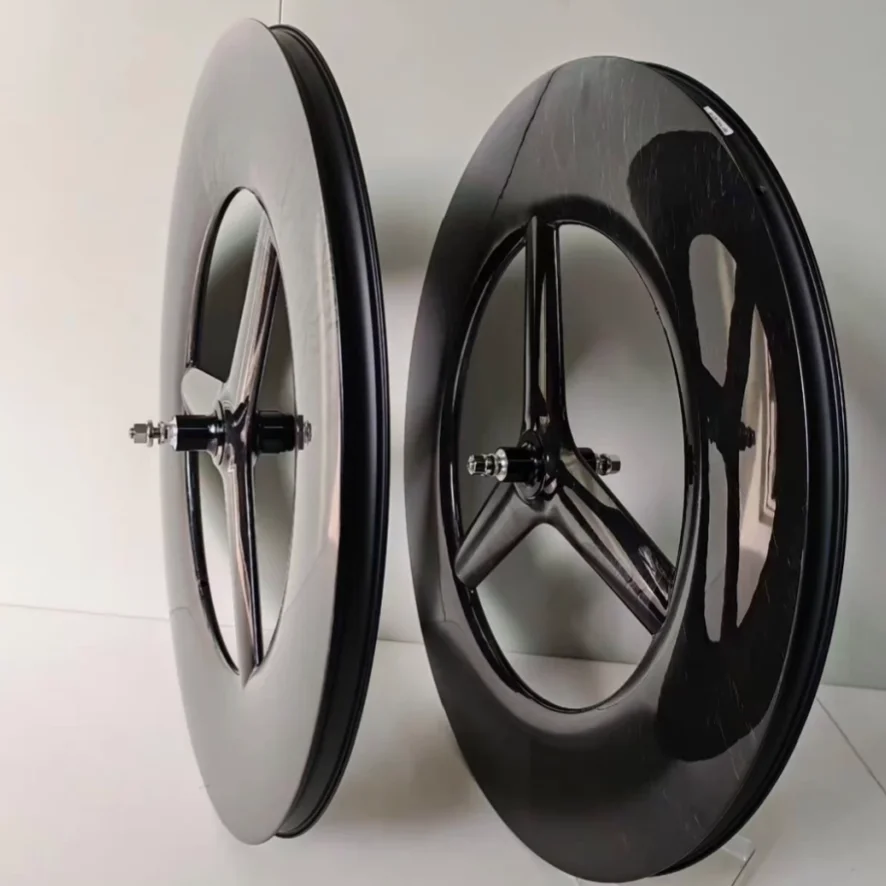 2025 New 700C Road/Track/fixed Gear Bike Wheel Tubeless 3 Spokes Carbon ...