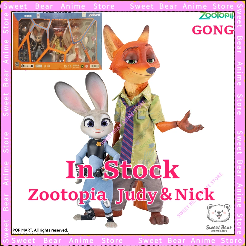 재고 있음 GONG & PoP 오리지널 Zootopia Judy Nick 세트 천 액션 피규어 애니메이션 모델 트렌디 장난감 ...