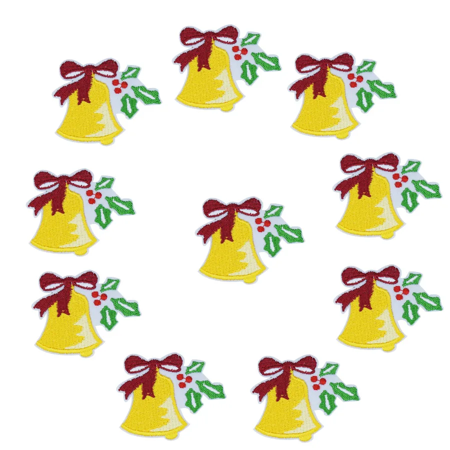 10PCS-Bell-Patches-for-Clothing-Iron-on-Transfer-Sew-on-Embroidered ...