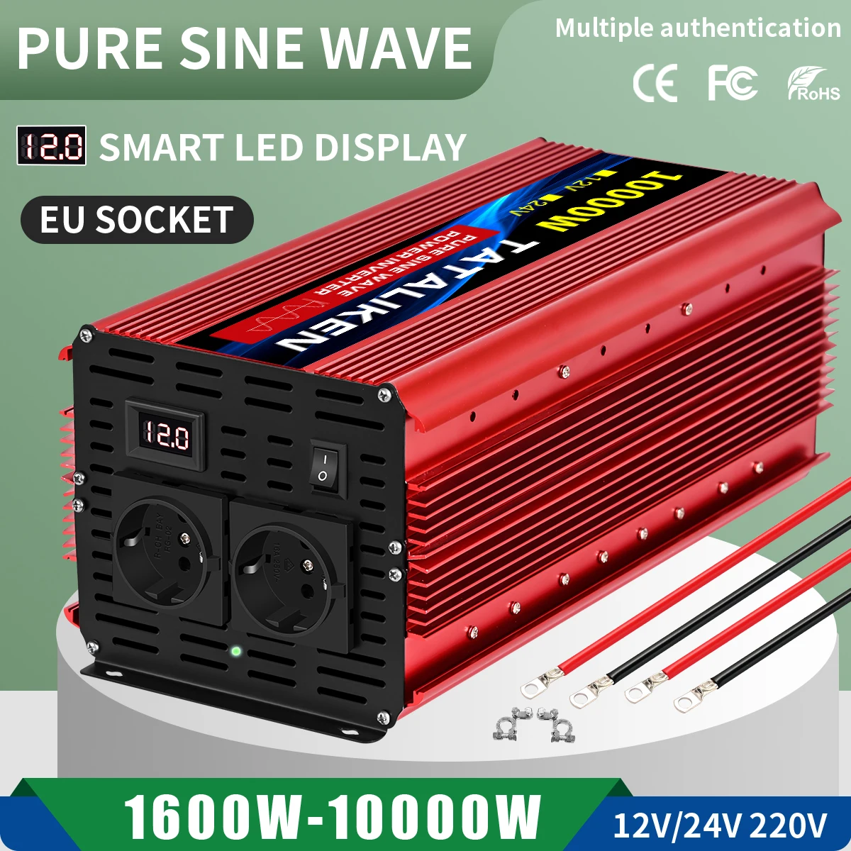 1600W-10000W-Pure-Sine-Wave-Inverter-DC-12V-24V-to-AC-220V-50hz-voltage ...