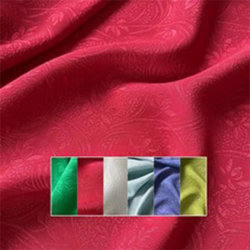 Jacquard Silk Fabric Mulberry Crepe By The Meter for Cheongsam Hanfu ...