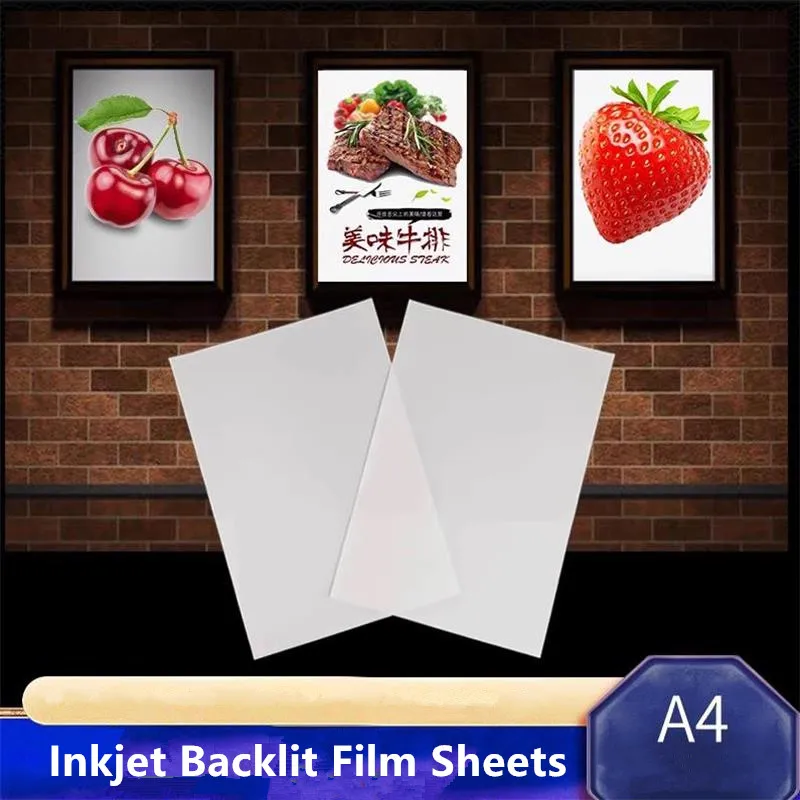 20 Pieces A4 Inkjet Backlit Film Sheets For Dye And Pigment Ink Printer ...
