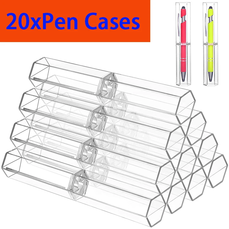 20Pcs-Transparent-Acrylic-Pencil-Tool-Case-Plastic-Pencil-Pens-Storage ...