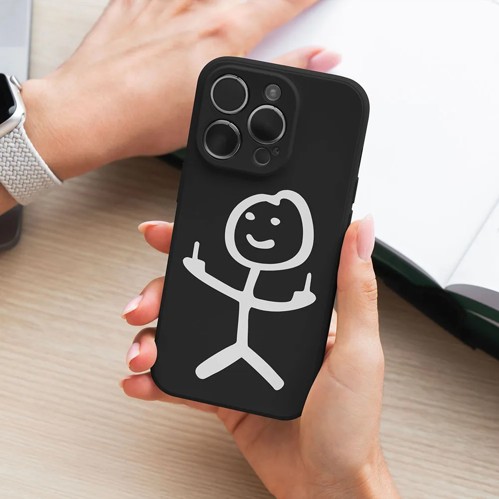 Funny Middle Finger Cute Couple Phone Case for iPhone 16 15 14 13 12 11 ...