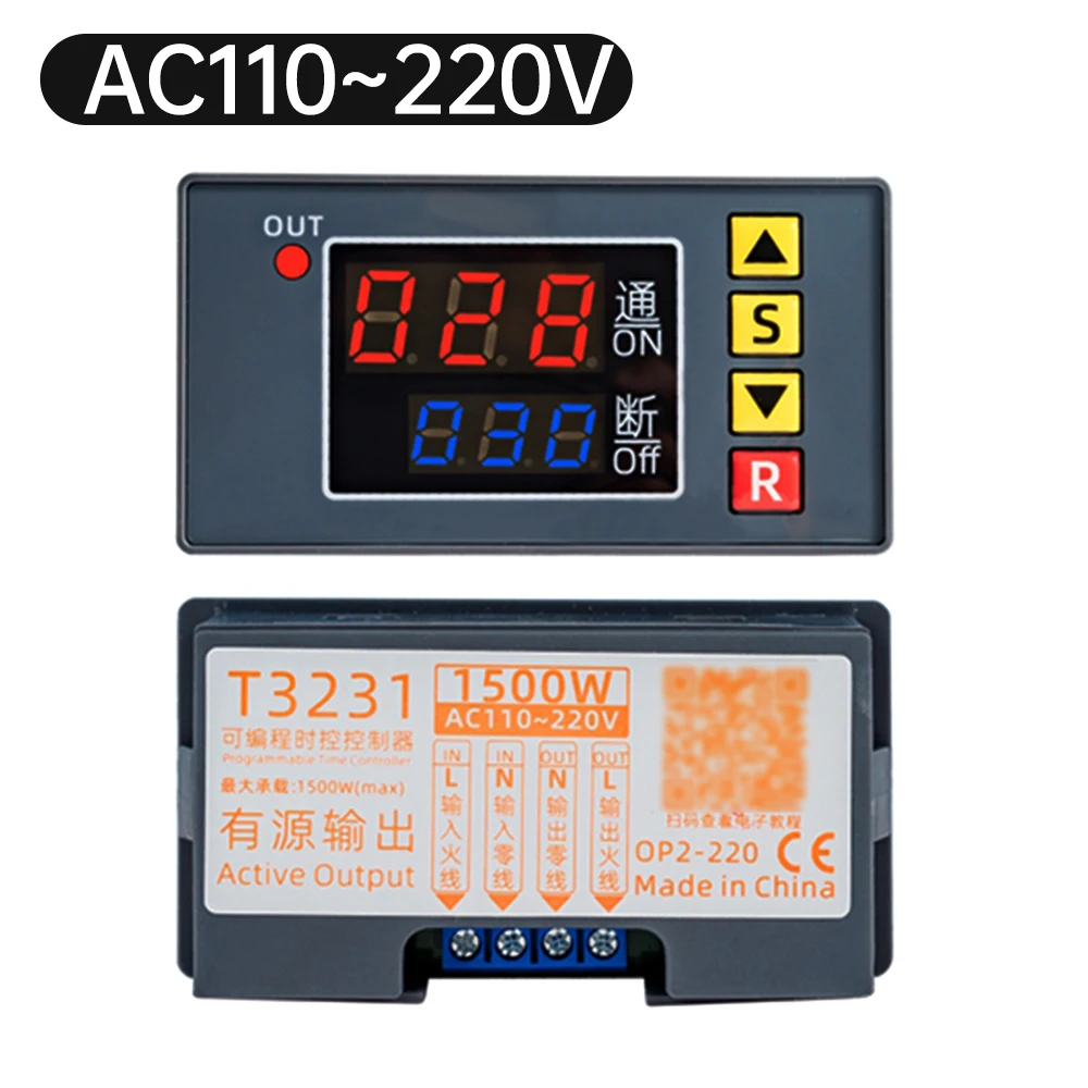 T3231 Digital Time Delay Relay Dual Led Display Cycle Timer Control