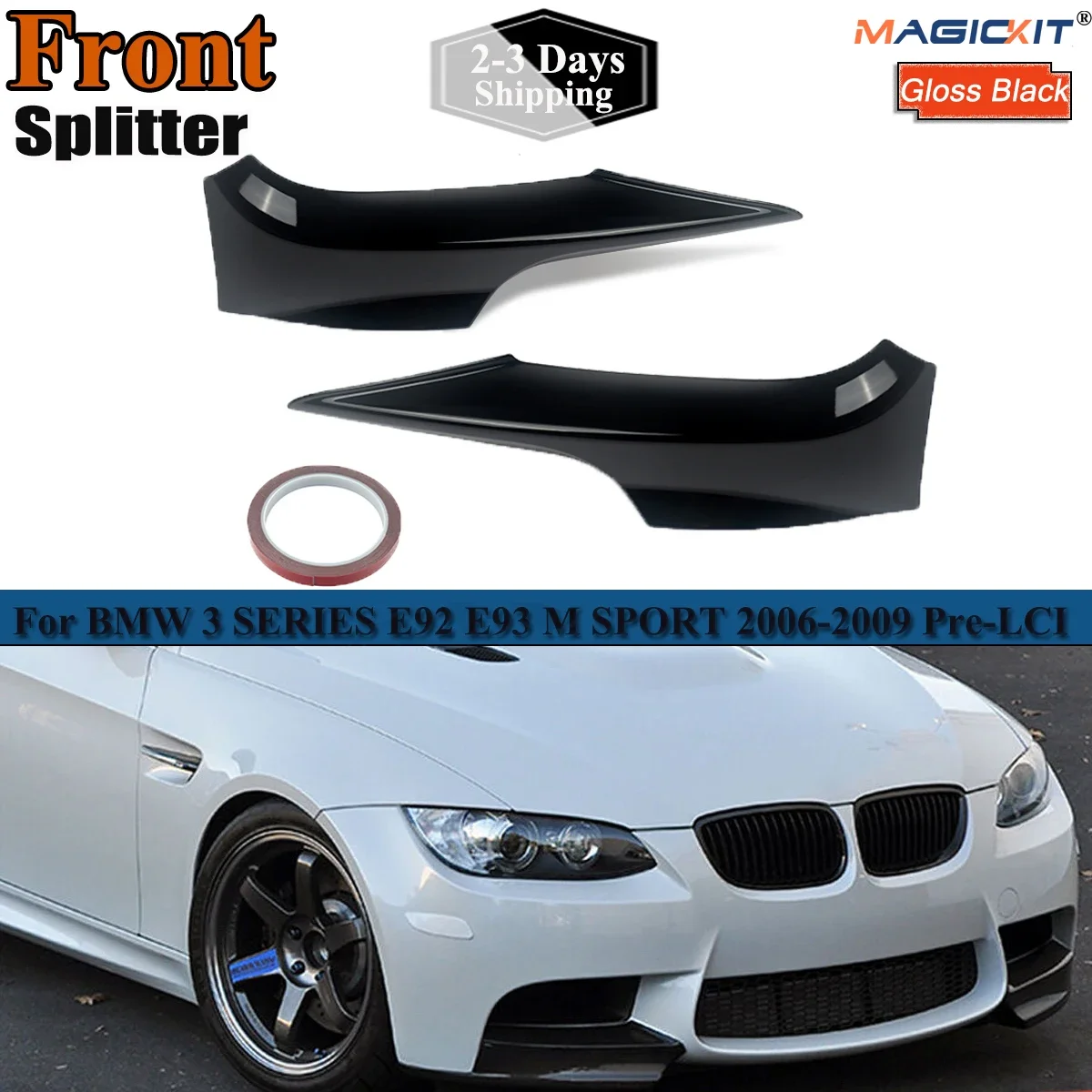 E92-M-Sport-Front-Bumper-Splitters-Lip-ABS-Glossy-Black-Splitter ...