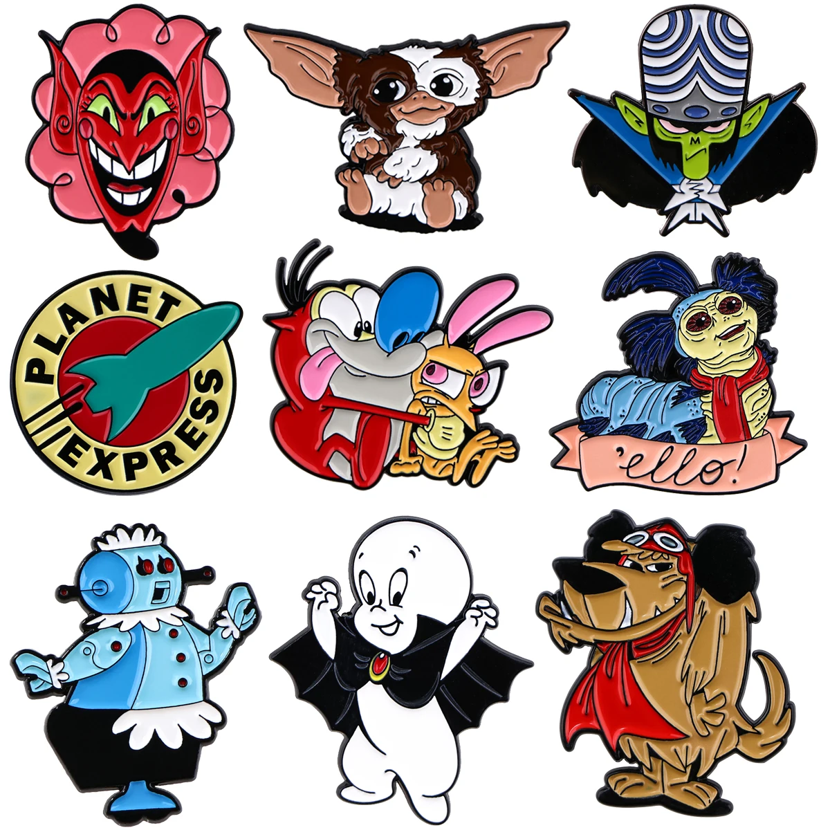 Cute-Dog-Enamel-Pins-Cartoon-Monster-Brooches-For-Women-Metal-Lapel ...