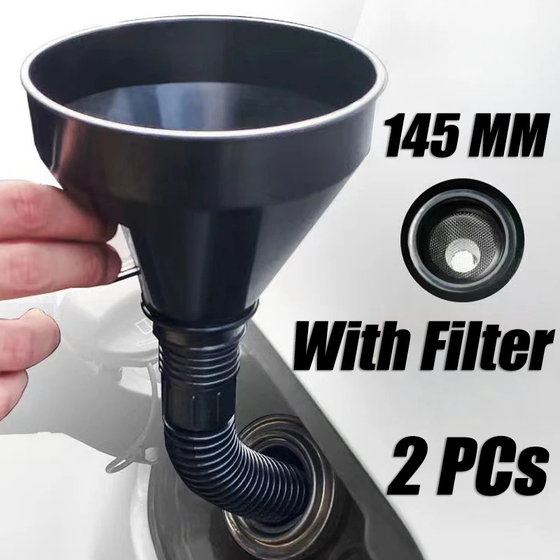 2 PCs Car Gasoline Refueling Filling Funnels Gadgets With Filter ...