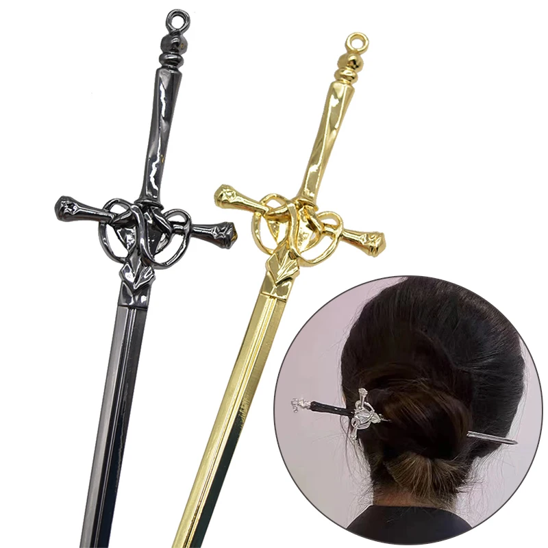 Vintage Punk Metal Sword Hairpin Chinese Simple Sword Hair Sticks for ...