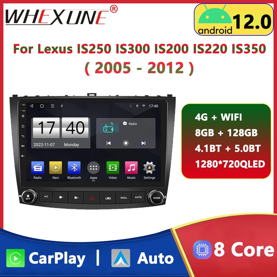 4G-Android-12-Car-Radio-Multimedia-Video-Player-For-Lexus-IS250-IS300 ...