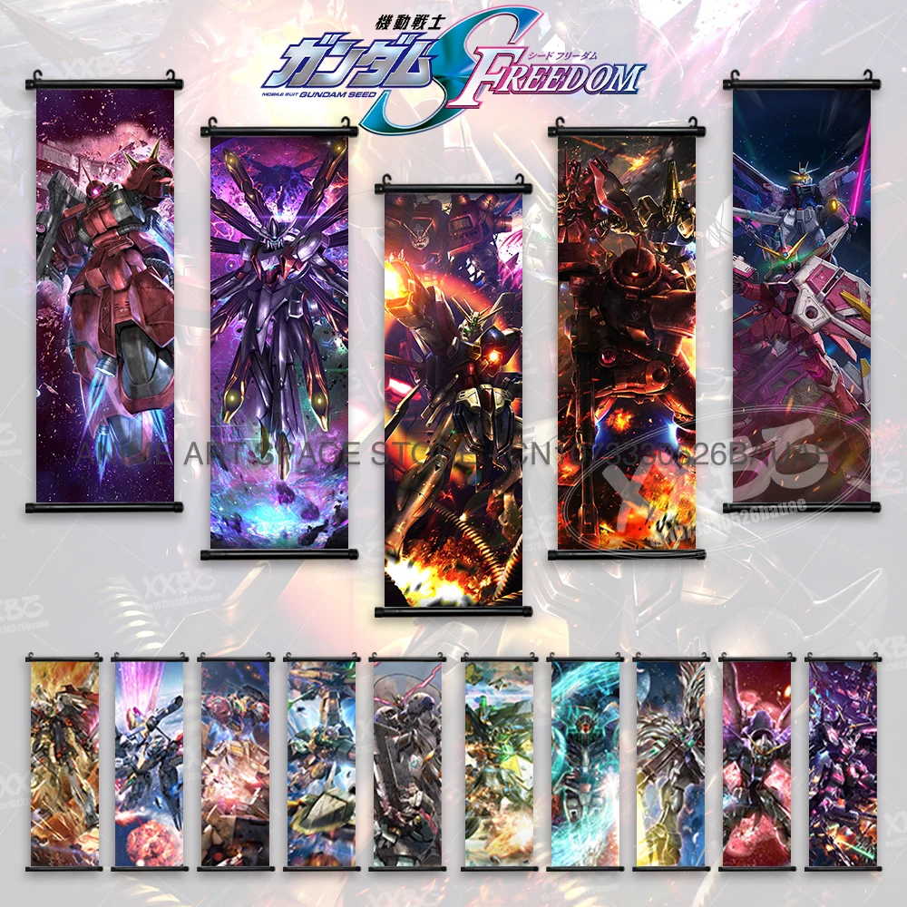 Gundam-Hanging-Painting-Freedom-Anime-Poster-Destiny-Scroll-Picture ...
