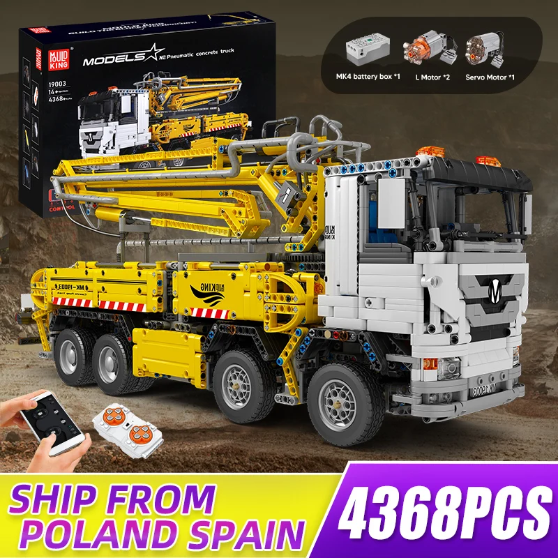 MOULD KING 19003 Technik Pneumatic Concrete Truck Building Blocks ...