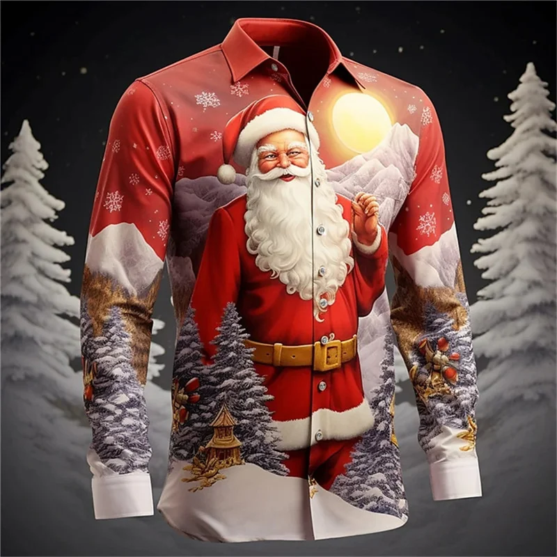 Camisa-de-manga-larga-con-estampado-3d-de-Festival-de-Pap-Noel-para-ni ...