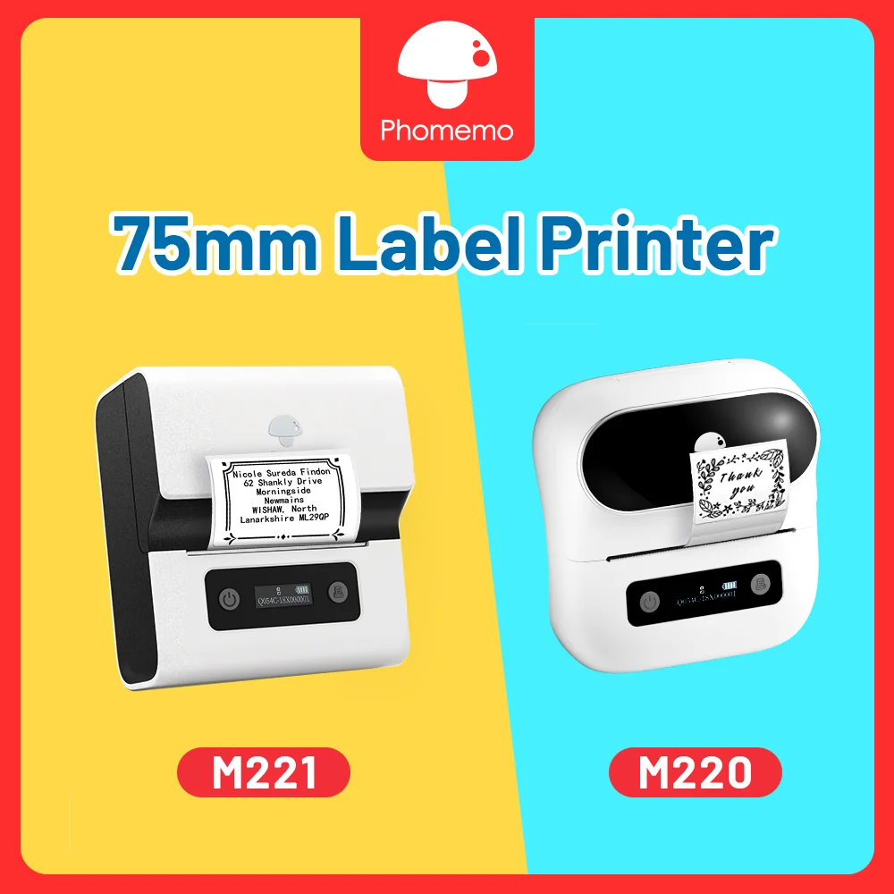 Phomemo-M220-Label-Maker-75mm-Thermal-Label-Printer-for-Barcode-Address ...