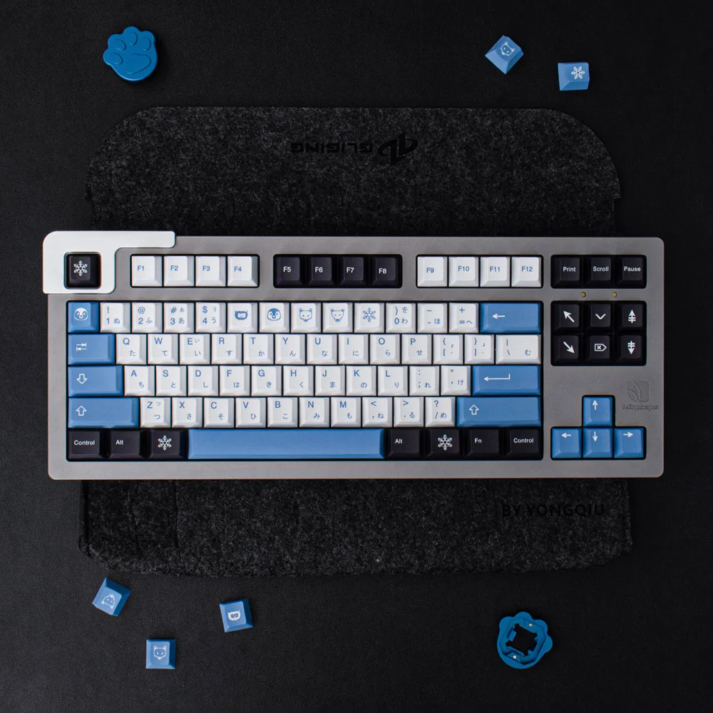 GMK Arctic Keycap 130key PBT Custom Blue White Personalized Keyboard ...