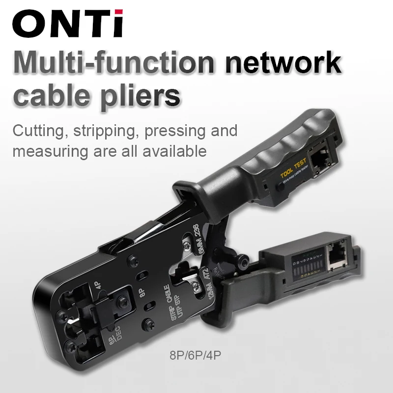 ONTi Professional Wire Stripper CAT6 Crystal Head Crimping Tool with ...