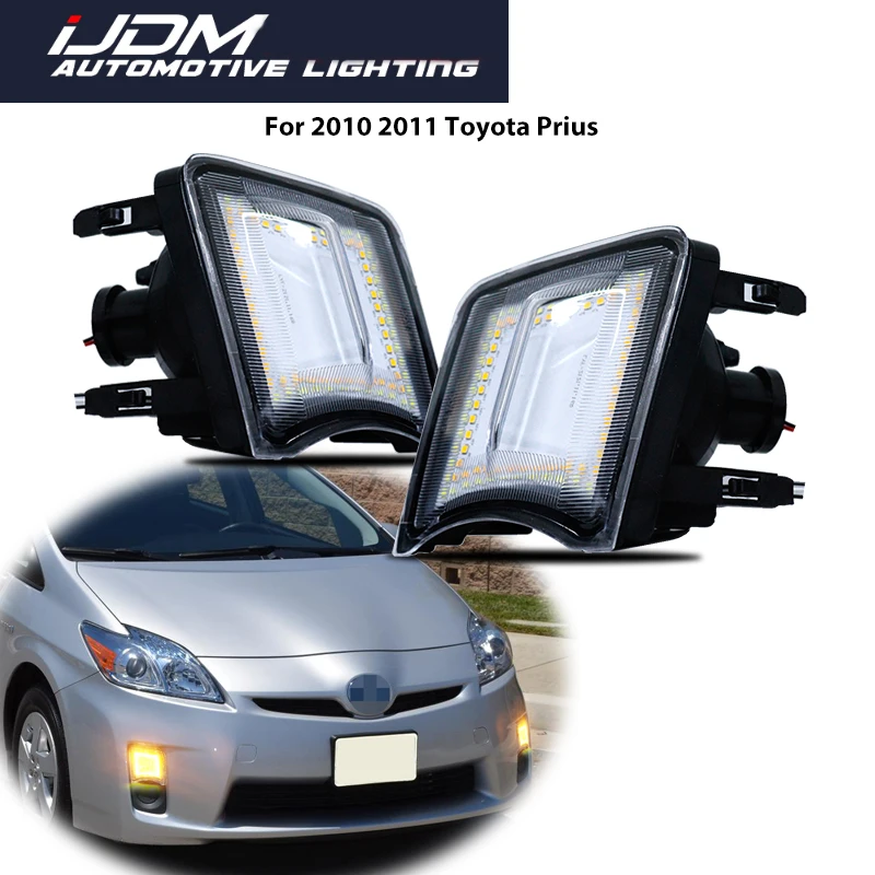 For-2010-2011-Toyota-Prius-Smoked-Lens-Dual-color-Amber-LED-Car-Front ...
