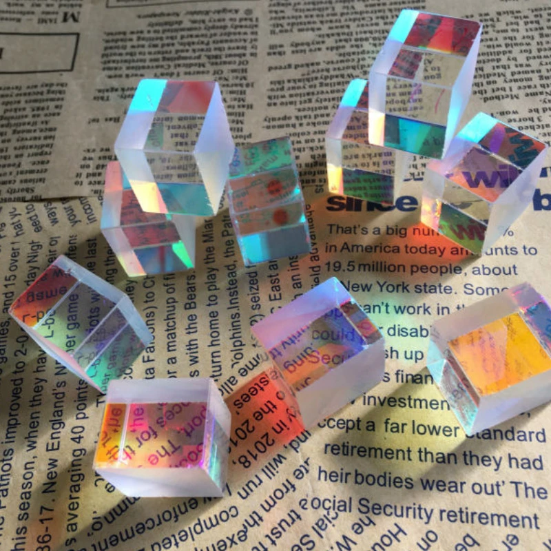 6 adet 2.2X2.2X2.3cm arızalı optik cam prizma çapraz Dichroic x küp ...