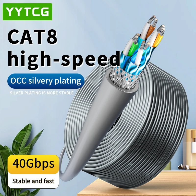 Cat8-Ethernet-Kabel, 40 Gbit/s, 2000 MHz, CAT 8 Shield Internet ...