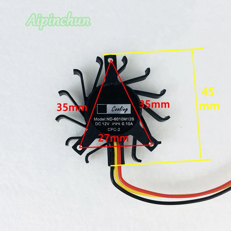 3pin For Positx Cooler Cooling Fan Nd-6010m12b 12v 0.10a 45mm 35*35 ...