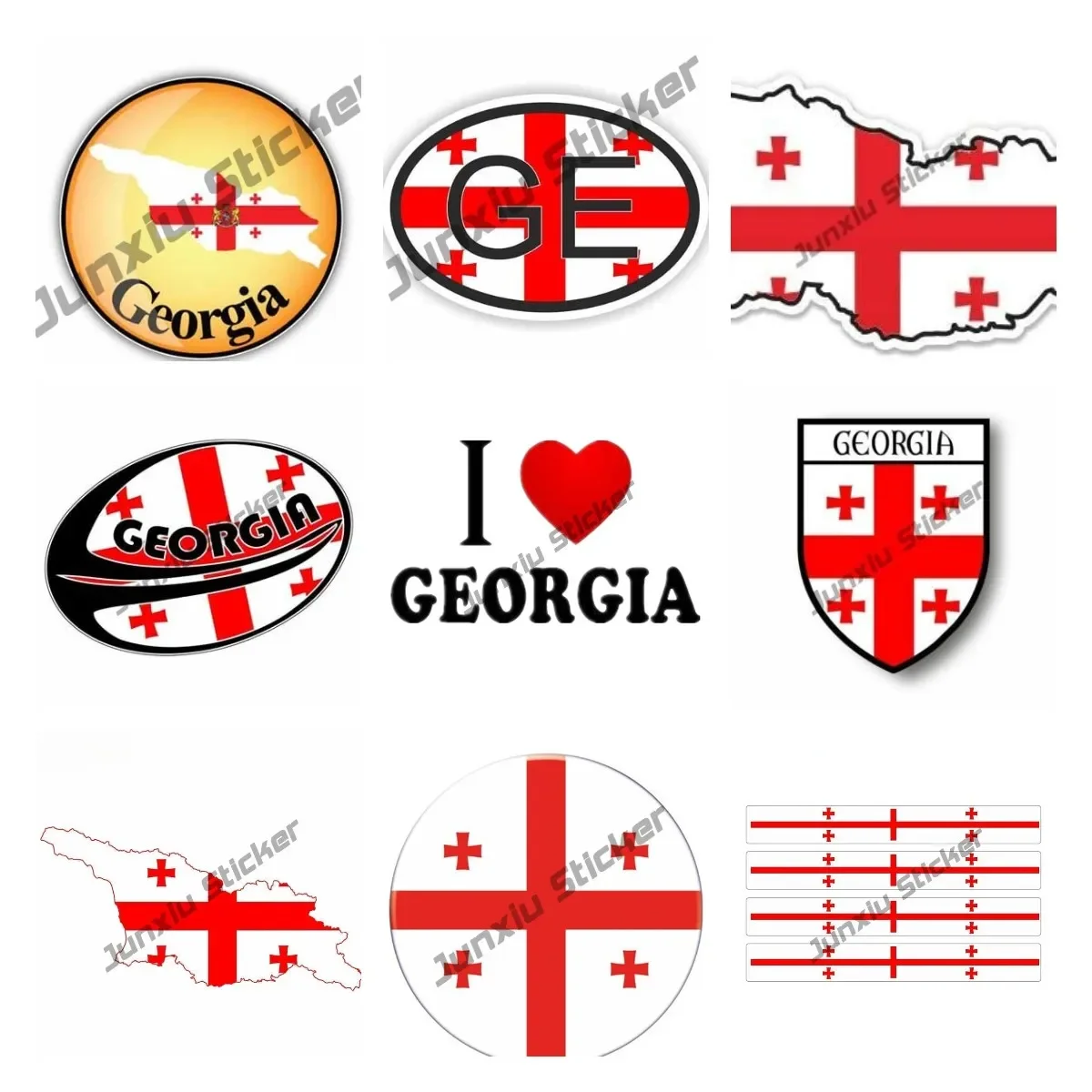 Georgia-Map-Flag-Country-Shape-Vinyl-Sticker-Waterproof-Decal-Motocross ...