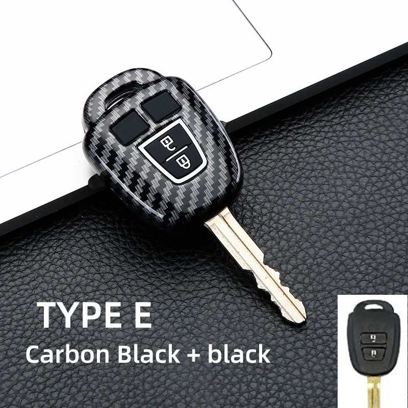 ABS Carbon Car Key Case Cover Fob Shell Cover Holder For Toyota Aqua ...