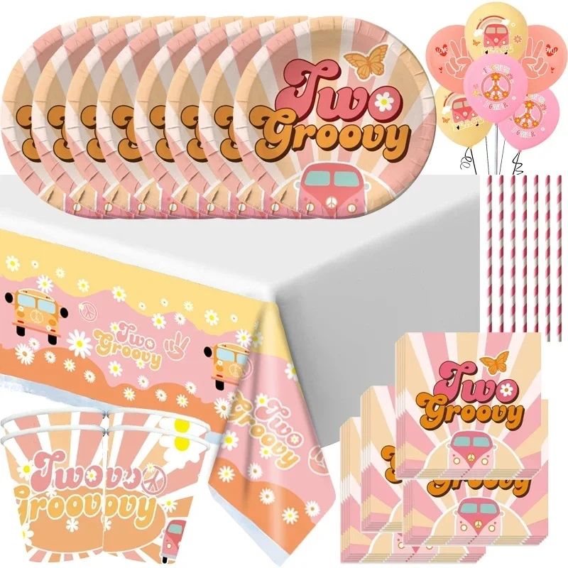 Two-Groovy-Retro-Hippie-Boho-Sign-Hippie-Theme-Birthday-Party ...