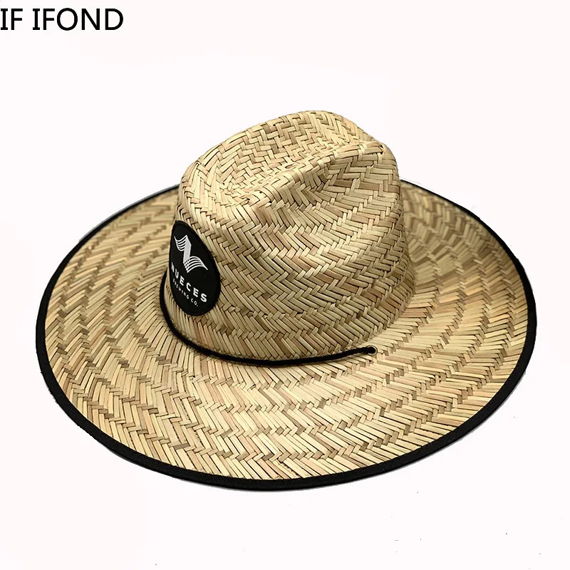 New Popular Tied Rope Lifeguard Hat Summer Sun Straw Hat Ladies Big ...
