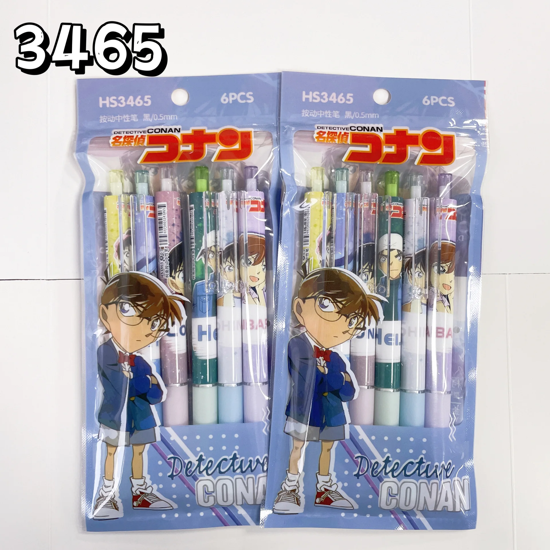 6pcs/set Detective Conan Gel Pens Jimmy Kudo Maurice Leblanc Anita ...