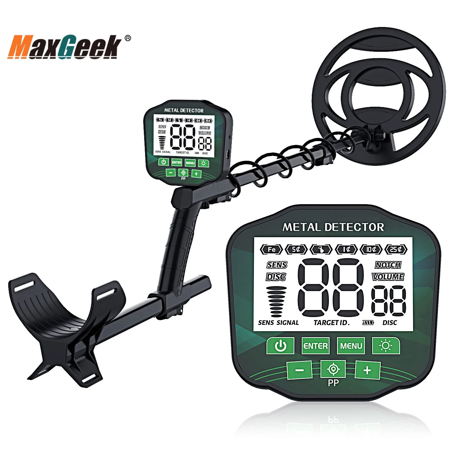 Maxgeek GT926 Professional Underground Metal Detector Waterproof ...