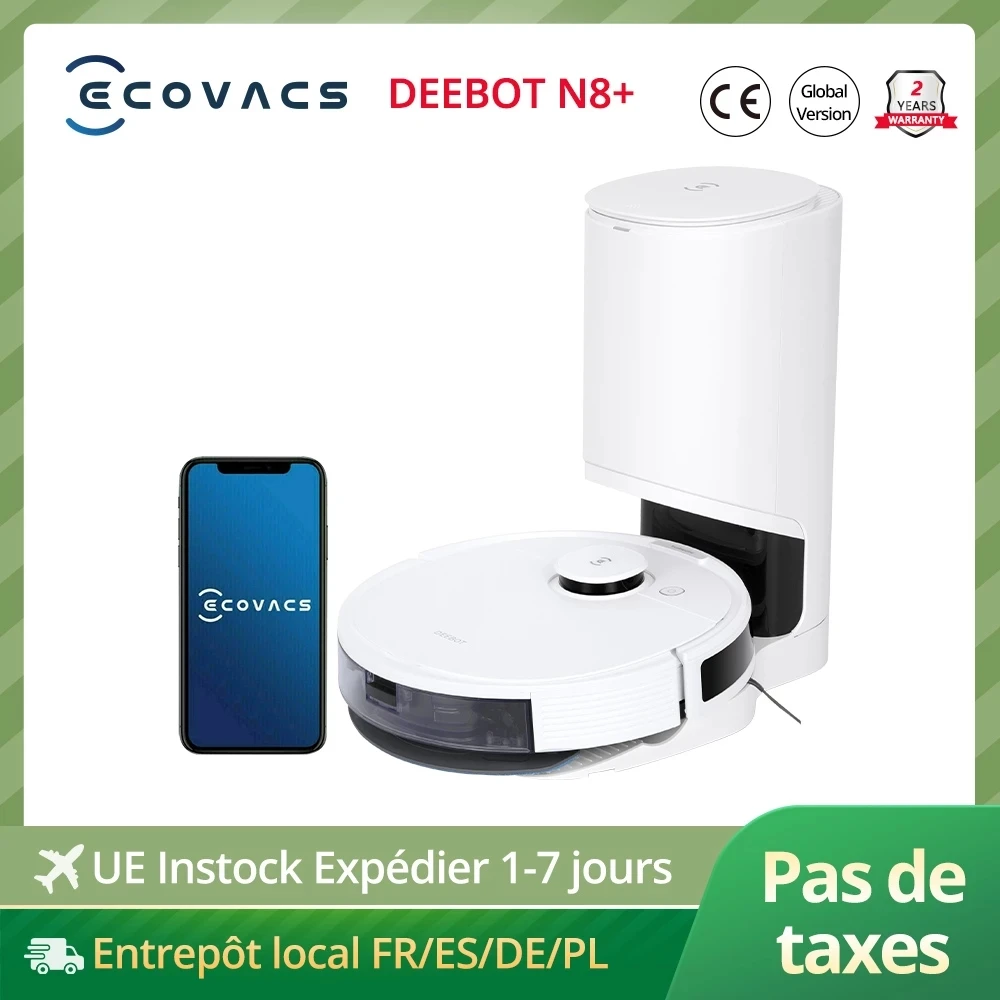 Ecovacs Robot aspirador DEEBOT N8 +, APP, barrera Virtual, bolsa de ...