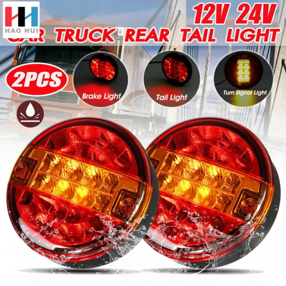 Round Hamburger Lamps Super Bright 12v 24v For Car Lorry Truck Van ...