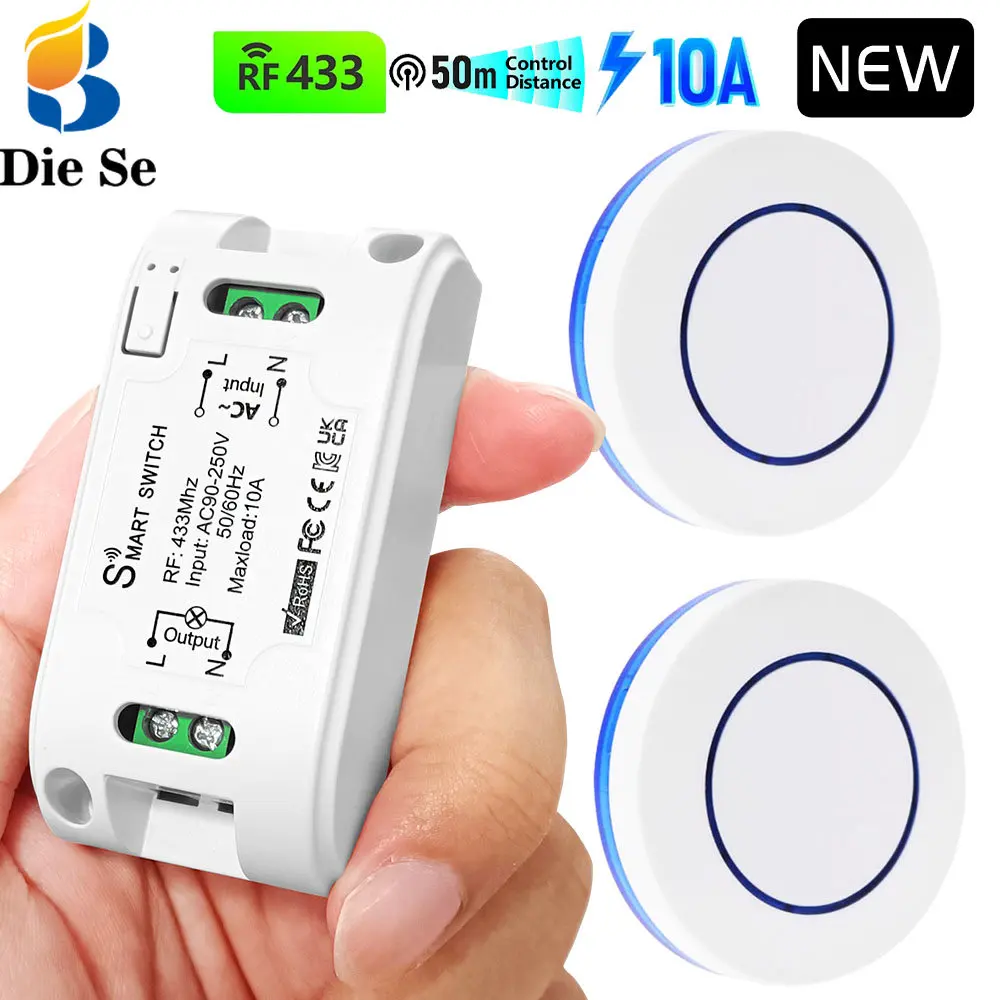 10A-433MHz-RF-Wireless-Remote-Control-Switch-AC-110V-220V-Wet-Contact ...