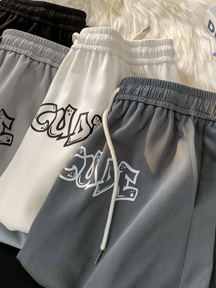 Short de basket homme été ample blanc jambe large sport casual ...