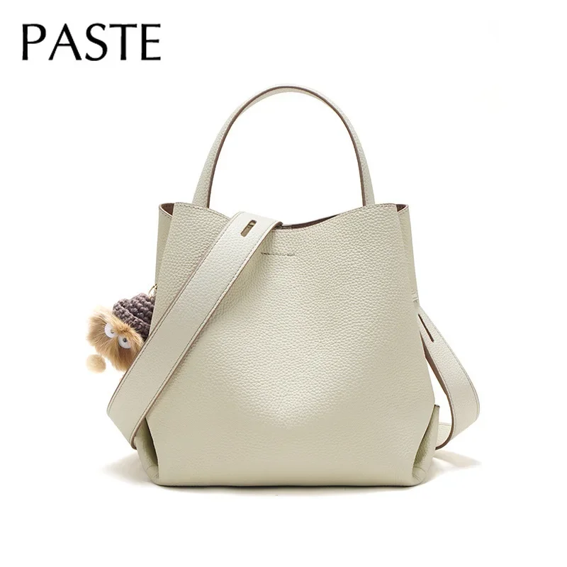 Ins-Chic-First-Layer-Cowhide-Leather-Bucket-Tote-Small-Green-Luxury ...