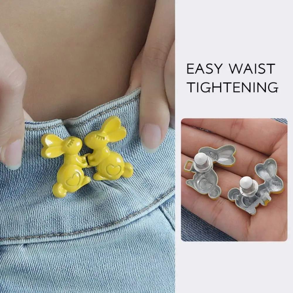 Holding-Hands-Heart-Rabbit-Pants-Button-Tightener-Colorful-Button ...