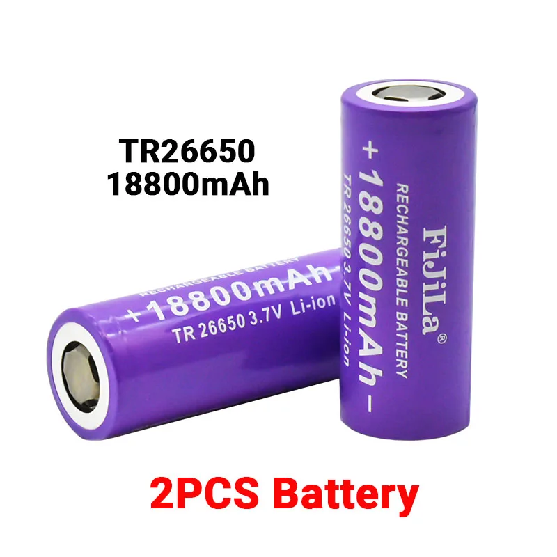 LED 손전등 토치 축전지 및 충전기용 충전식 리튬 이온 배터리, 3.7V 26650 배터리, 18800mAh, 신제품| | - AliExpress