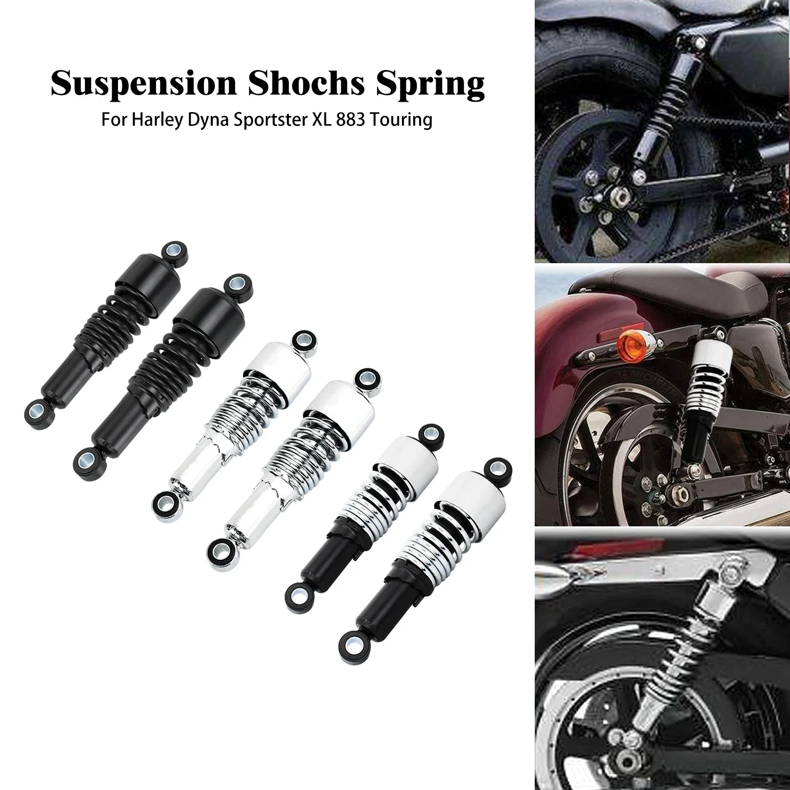 Universal-Motorcycle-10-5-267mm-Rear-Shock-Absorber-Shocks-Spring-Black ...