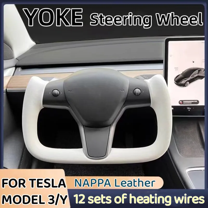 YOKE-Volante-personalizado-para-Tesla-modelo-3-Y-2018-2023-calefacci-n ...