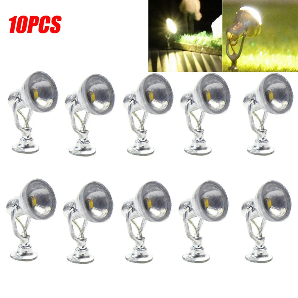 10Pcs-modello-Railway-Spot-Lamp-Post-Flood-Lights-HO-OO-TT-Scale ...