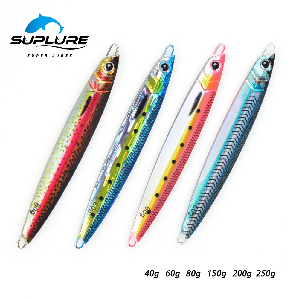 Super Luer 40g-250g 3D Print Fast Sinking Shore Spoon Jigpara Bass ...