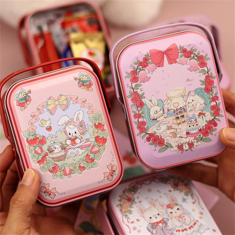 Tinplate Candy Box Kids Gifts Small Tin Box Easter Cookie Box Portable ...