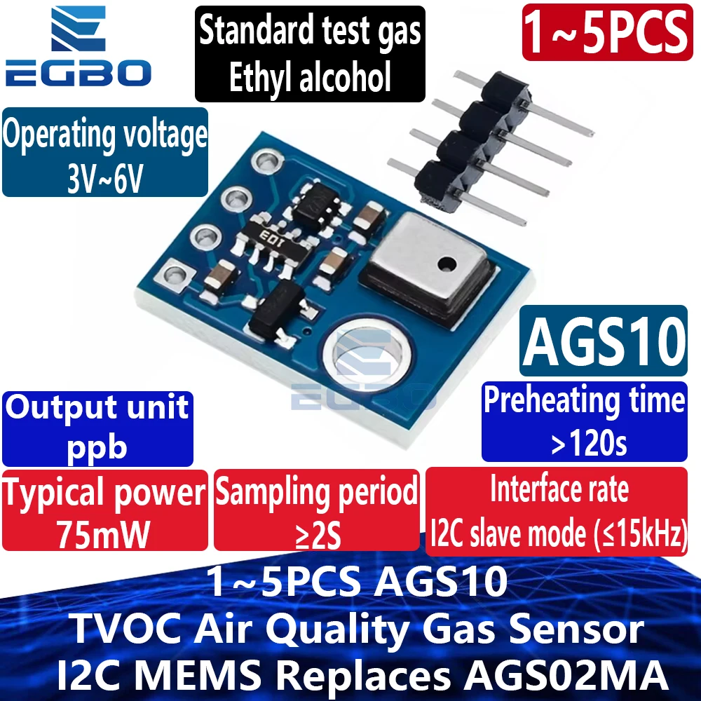 Sensor-de-Gas-de-calidad-del-aire-EGBO-AGS10-TVOC-I2C-MEMS-reemplaza-a ...