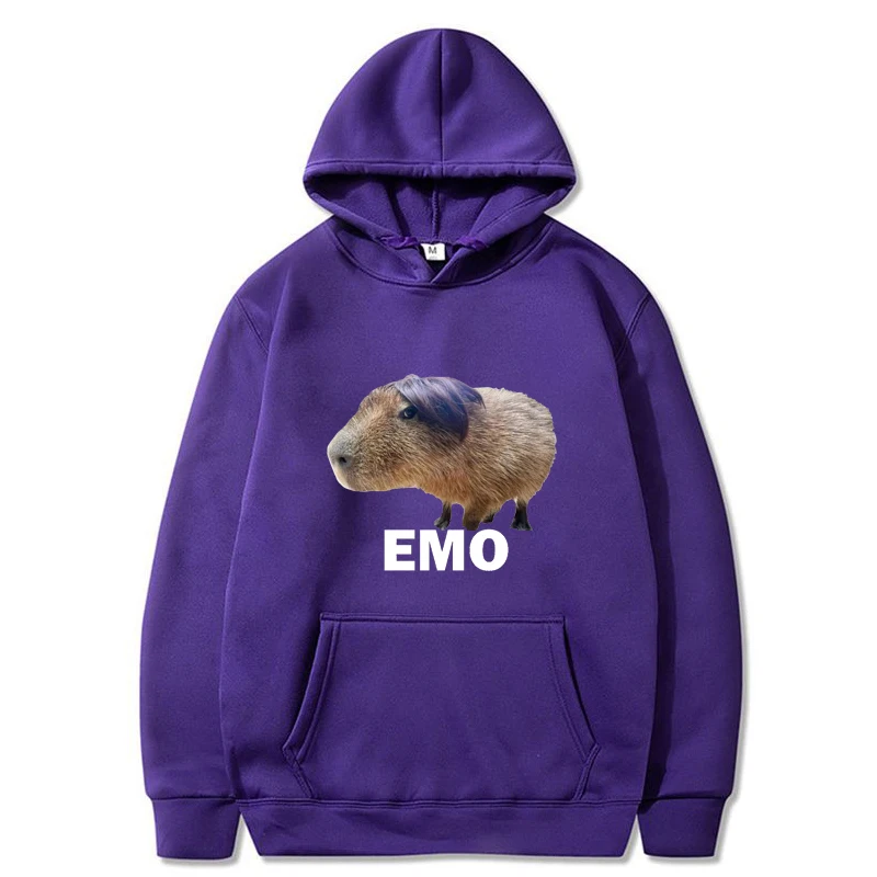Funny-Emo-Capybaras-Women-Hoodie-Cute-Graphic-Printed-Sweatshirt-Men ...