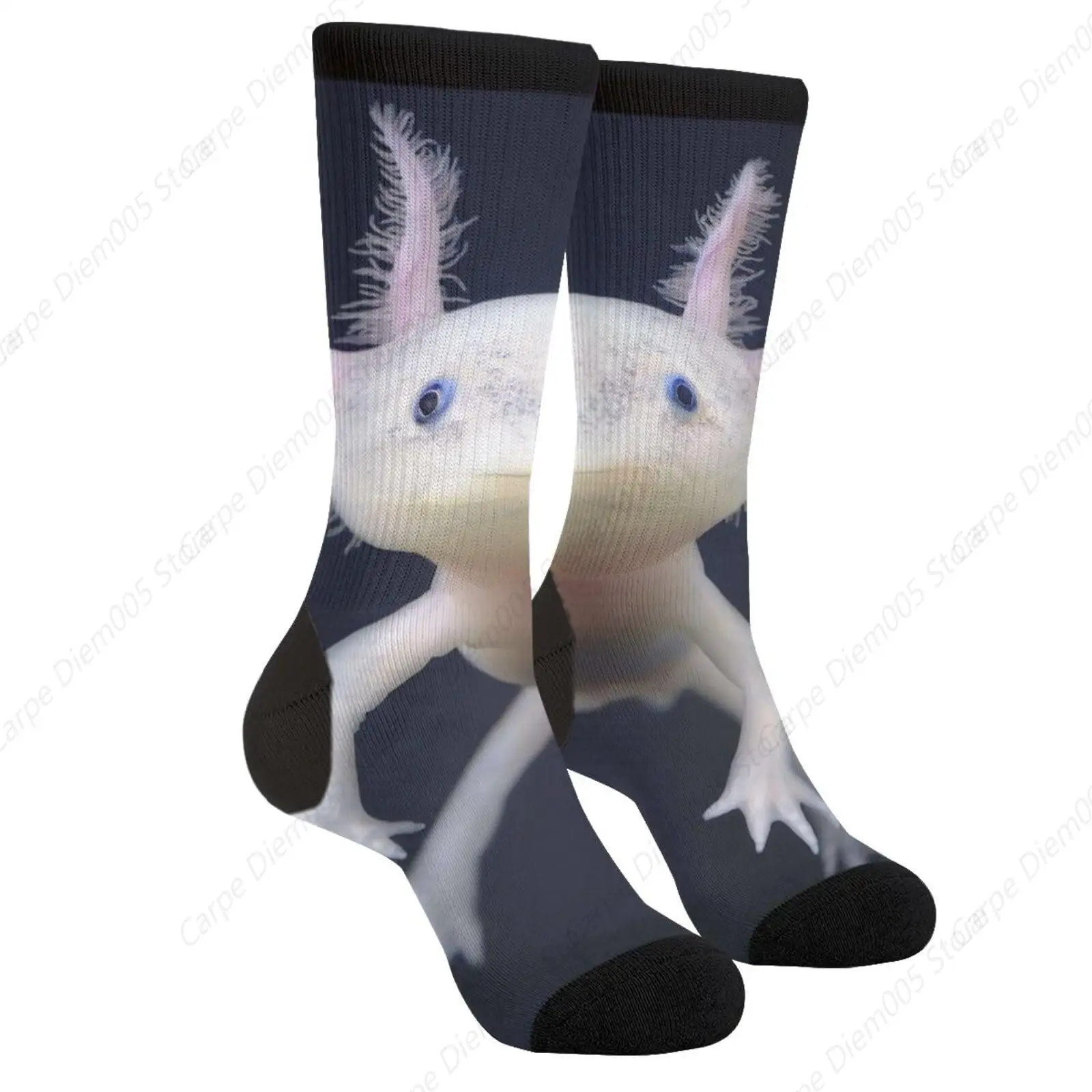 Cute Axolotl Kawaii Ambystoma Mexicanum Novelty Fun Crew Socks Fashion ...