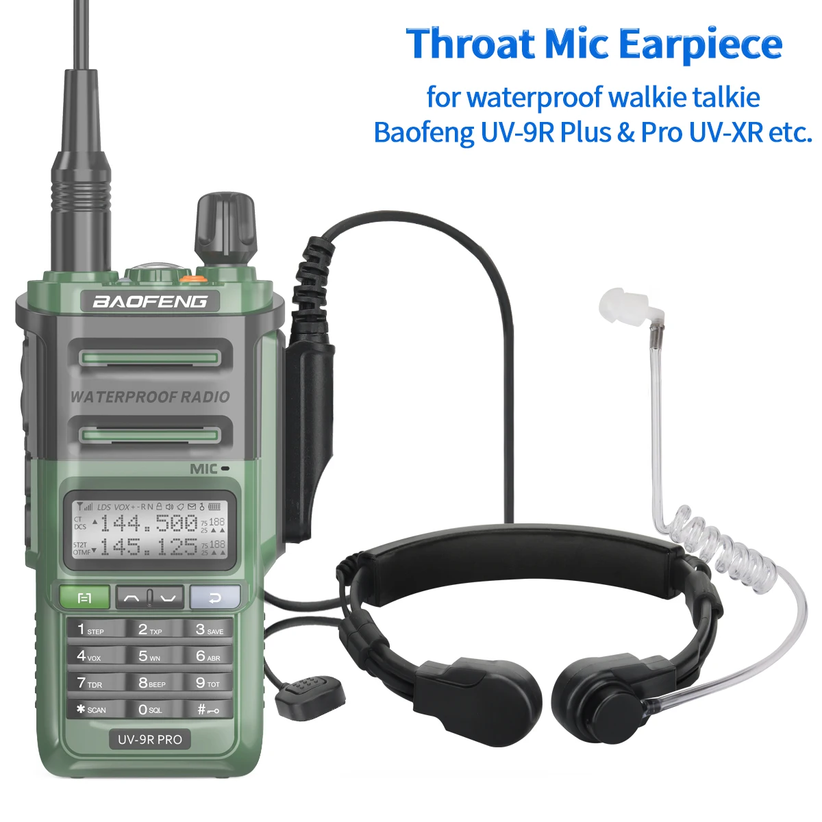 Flexible-Throat-Microphone-Mic-Earpiece-Air-Tube-Headset-for-CB-Radio ...