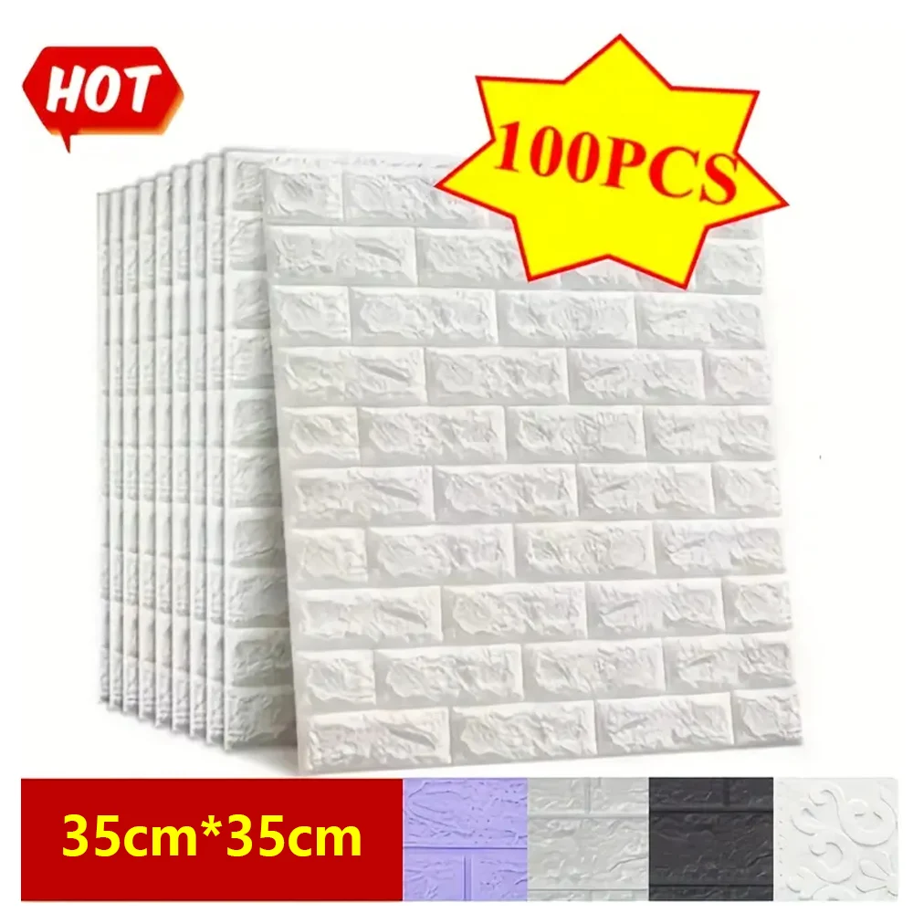 Multi-Color-Tile-Adesivos-de-parede-3D-Brick-Pattern-Foam-auto-adesivo ...
