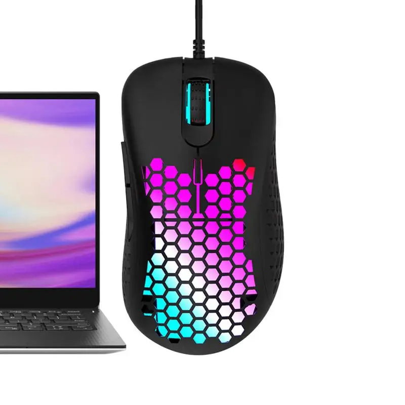 Honeycomb-Mouse-2400dpi-Mouse-ergon-mico-com-luzes-RGB-coloridas-Wired ...