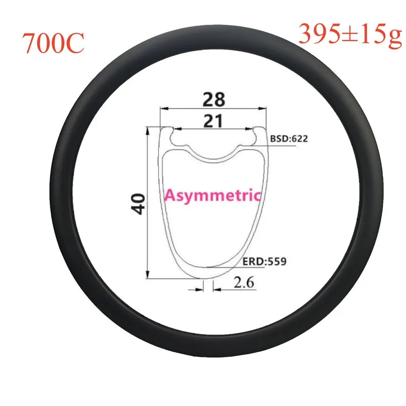 2-Ppcs-Assymetric-Road-Rims-Carbon-Road-Rims-28mm-width-40mm-Depth ...
