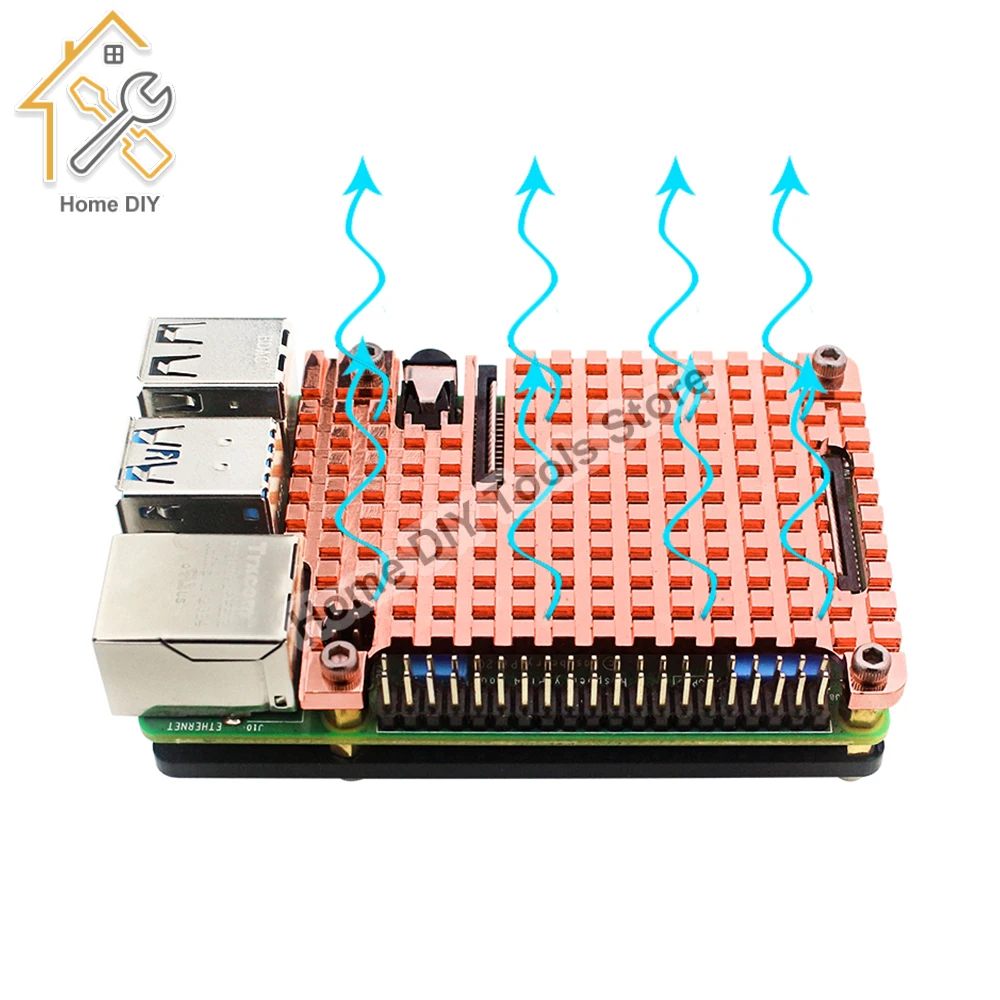 Raspberry-Pi-4-Pure-Copper-Heatsink-Metal-Case-Passive-Cooling-Shell ...